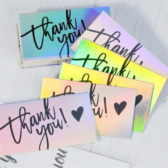Office | Premium Laser Cut Thank You Cards 5 Pack Set Rainbow Metallic ...